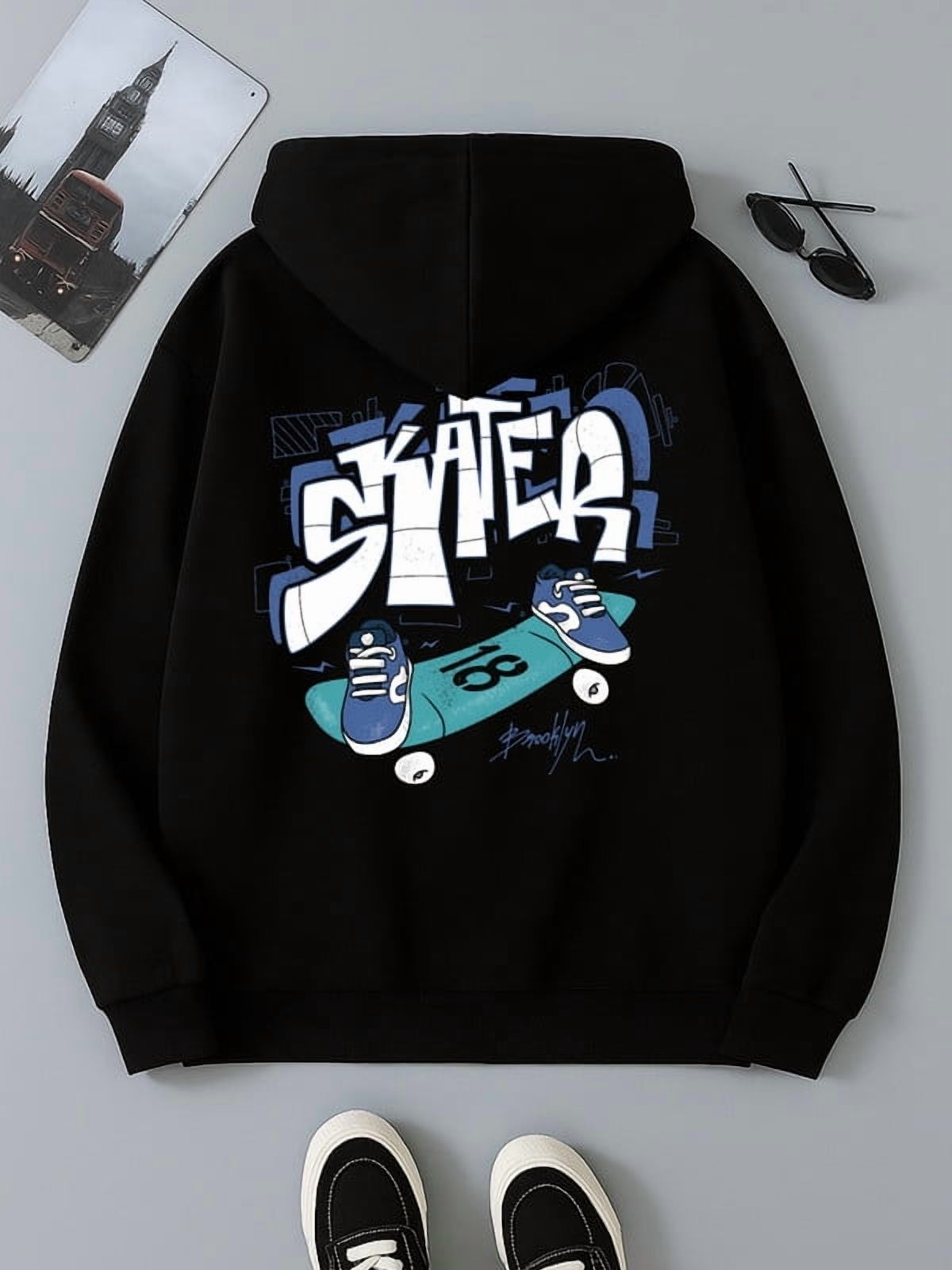 1 piece graphic hoodies sweatshirt mens machine washable black Perfect ...
