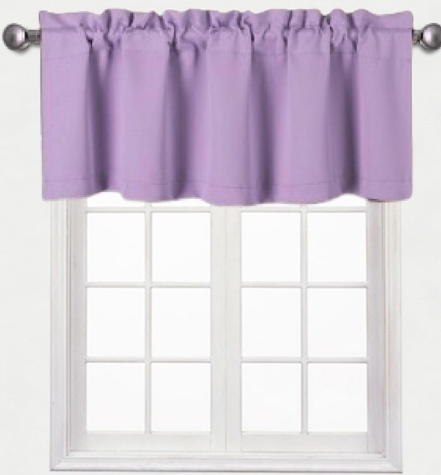 1 piece lilac valance TVLO-18 blackout thermal tier window treatment ...