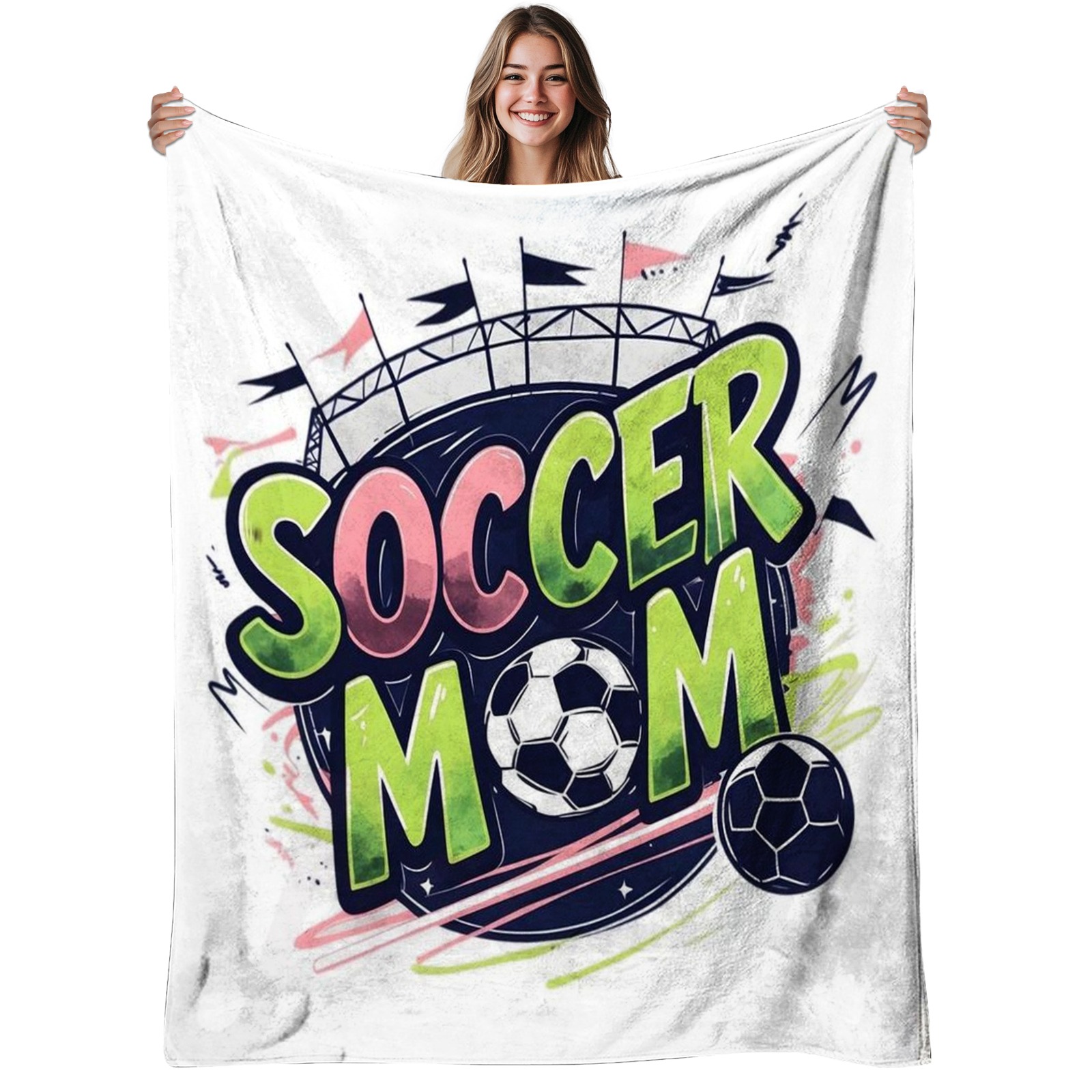 1 piece of Football Mom Flannel Blanket | Soft and warm, stadium style ...
