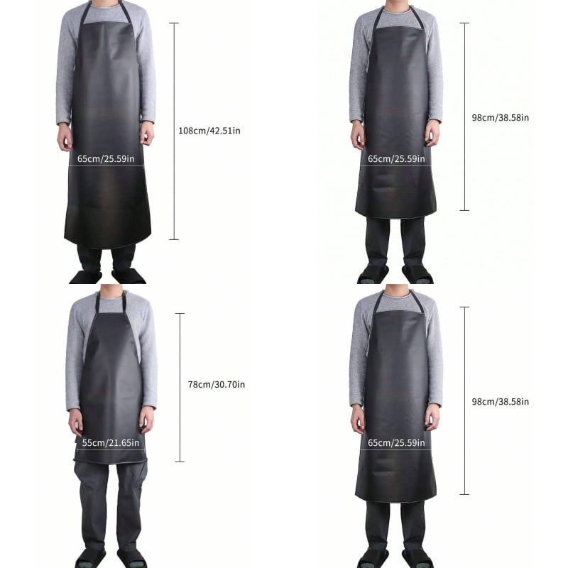 1 piece of PVC waterproof and oil resistant plastic apron, black light ...