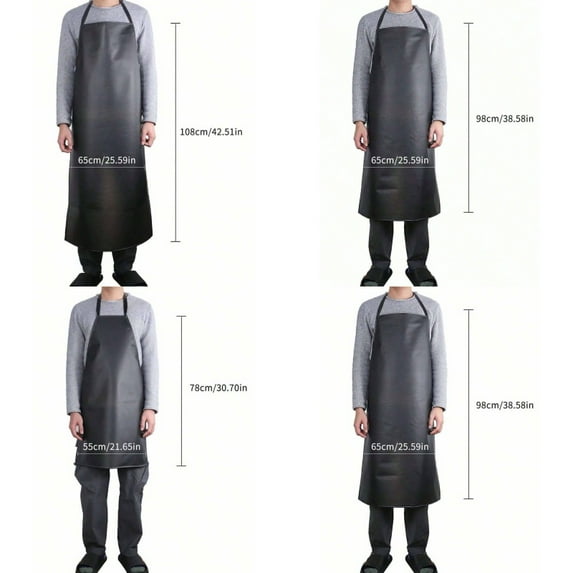 1 piece of PVC waterproof and oil resistant plastic apron, black light ...