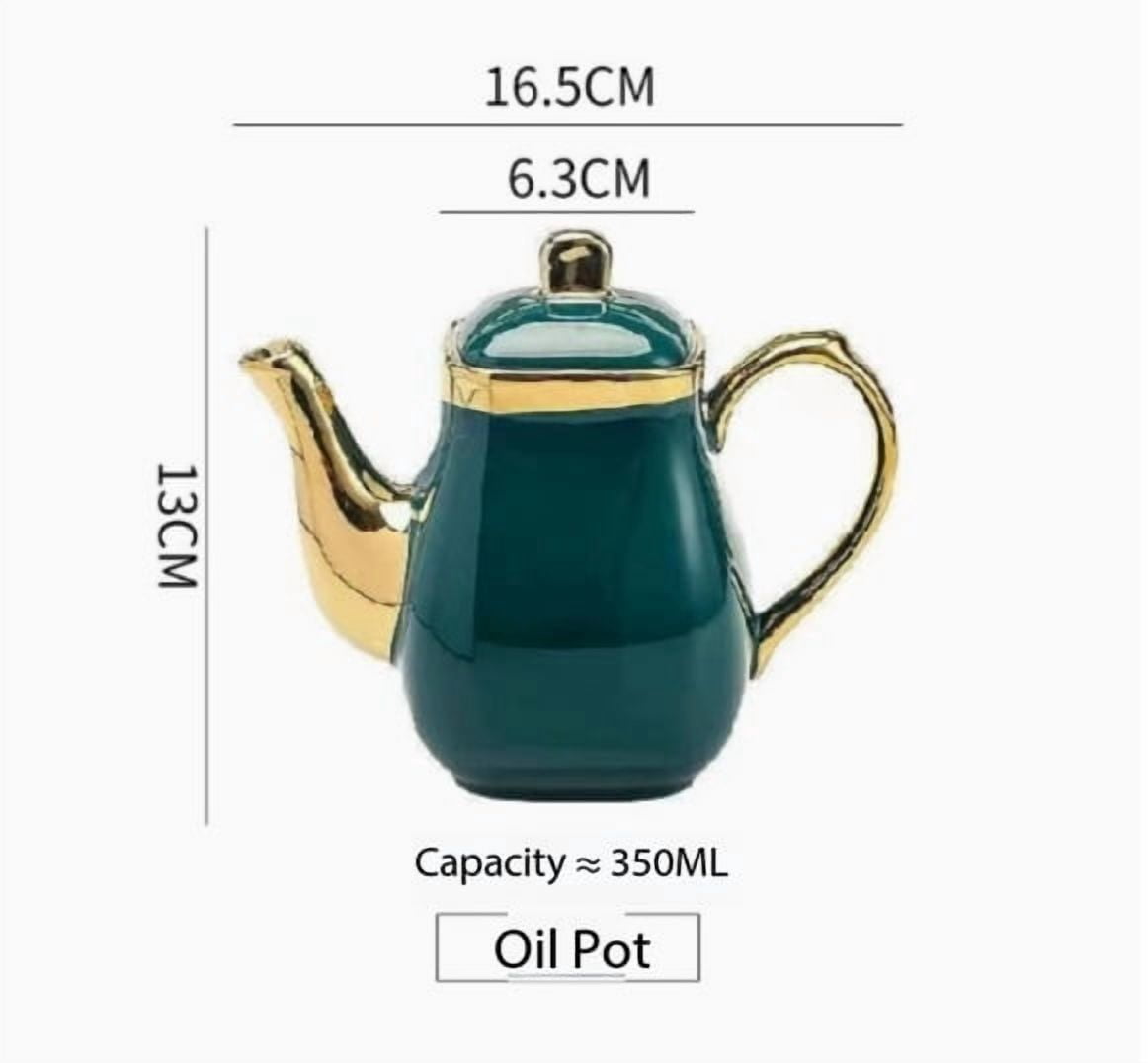 1 piece of high-looking gold-plated kitchen ceramic oil pot for home ...