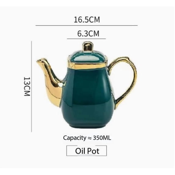 1 piece of high-looking gold-plated kitchen ceramic oil pot for home ...