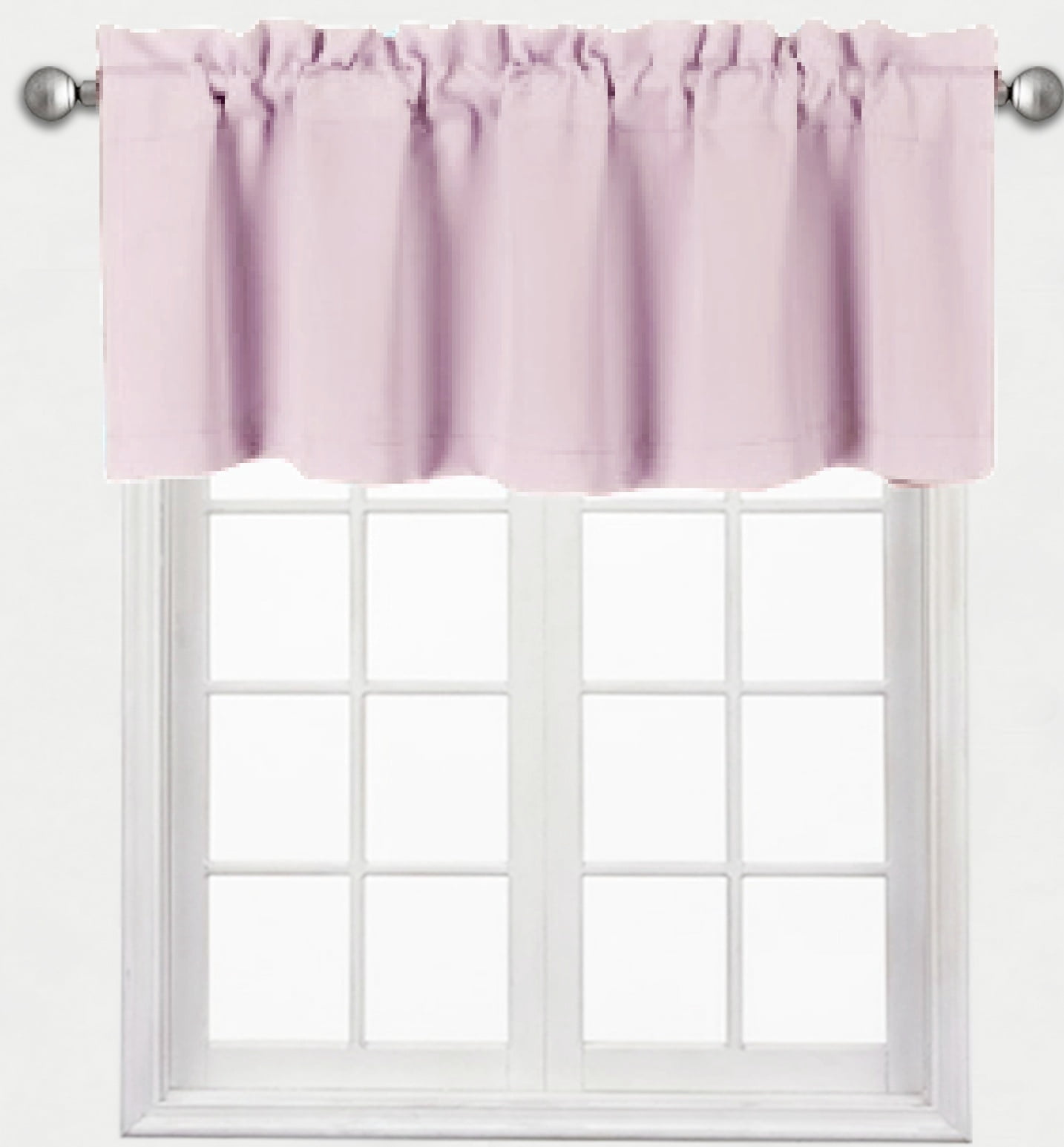 1 piece pale pink valance TVLO-18 blackout thermal tier window ...