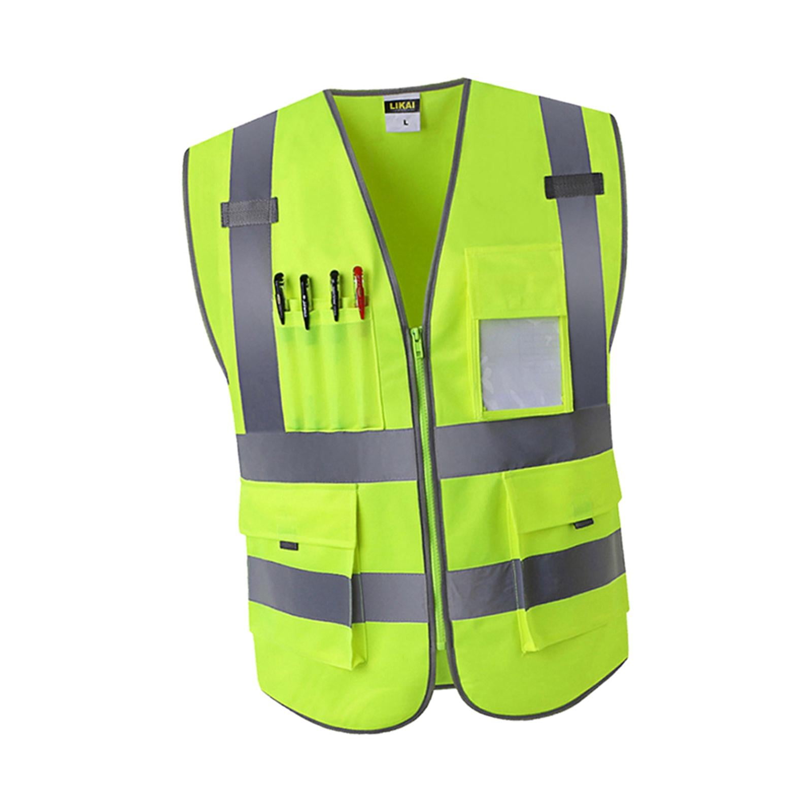 1 piece reflective vest high visibility vest with high L Shiny Green ...