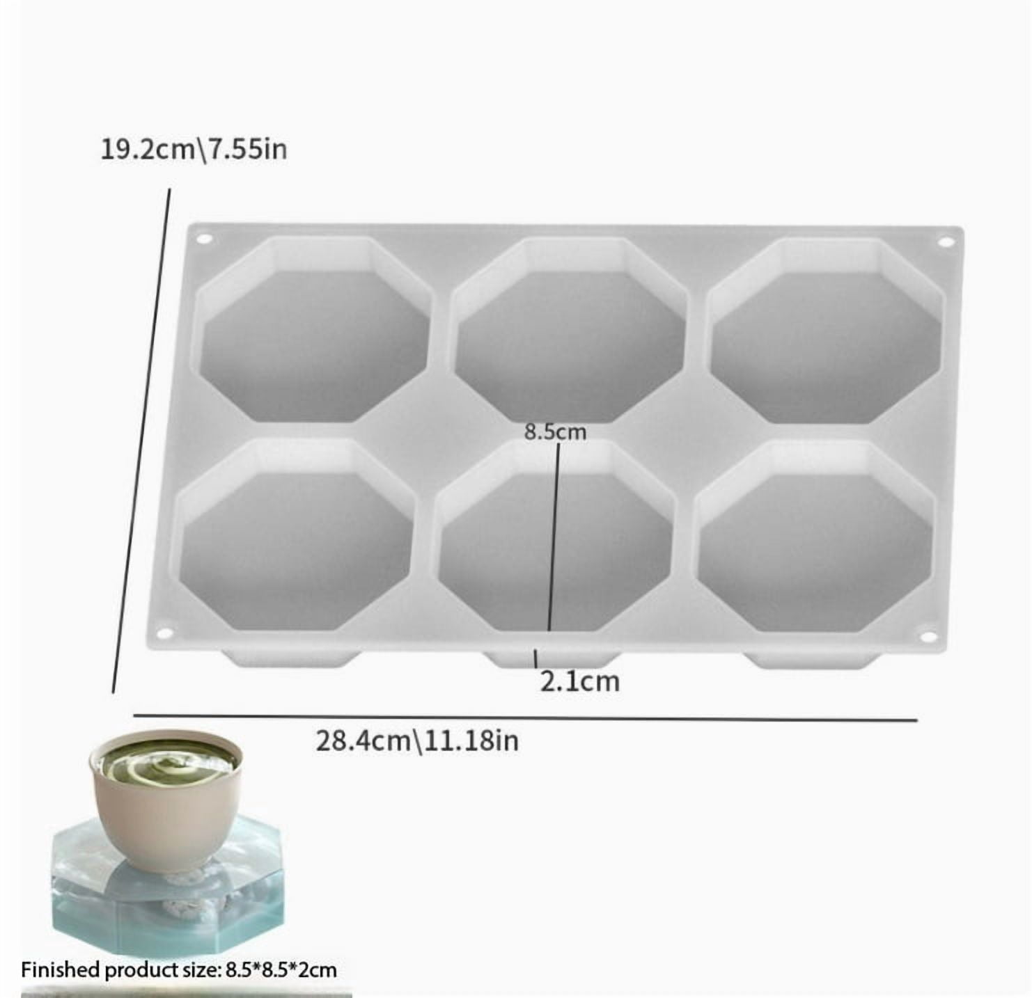 1 piece round square coaster resin silicone mold glue DIY thickened ...