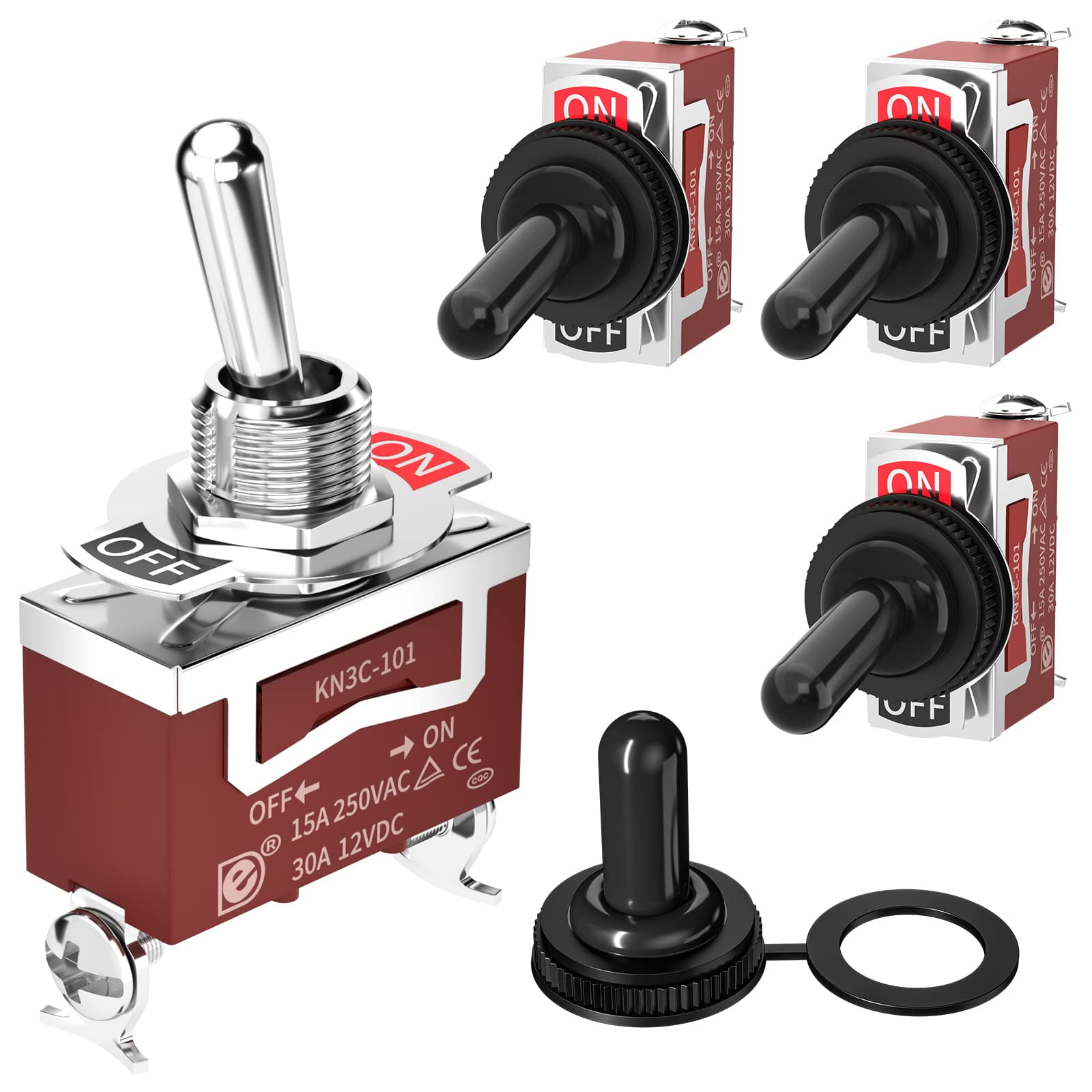 1 piece, toggle switch 12V DC 125V SPST 2-pin waterproof Marine toggle ...