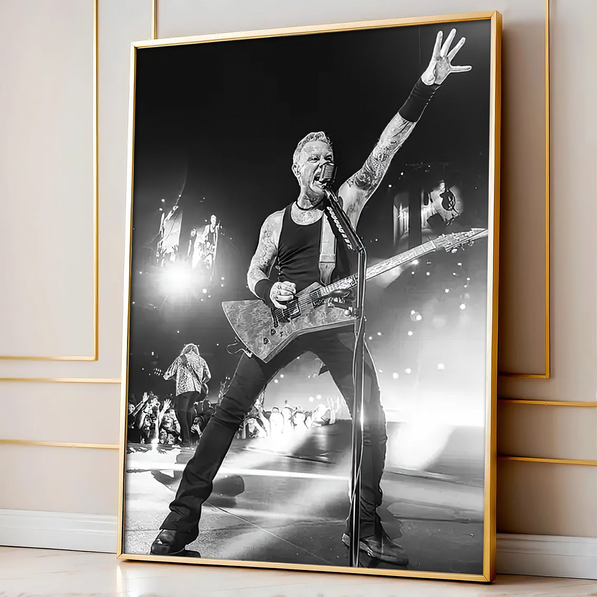 1 piece vintage punk rock music poster, art deco style frameless ink ...