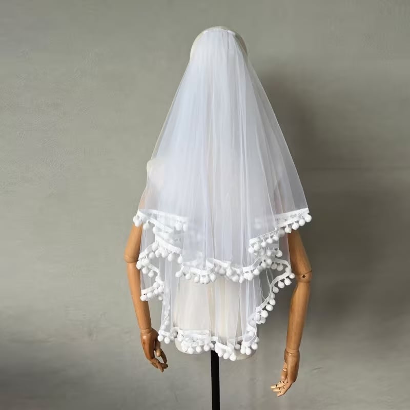 1 piece white bridal veil short lace headpiece suitable for wedding ...