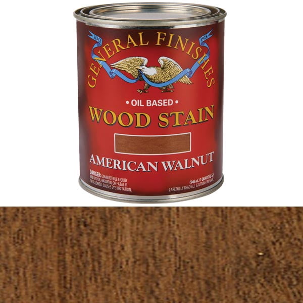 1 qt General Finishes AWQT American Walnut Wood Stain Oil-Based ...
