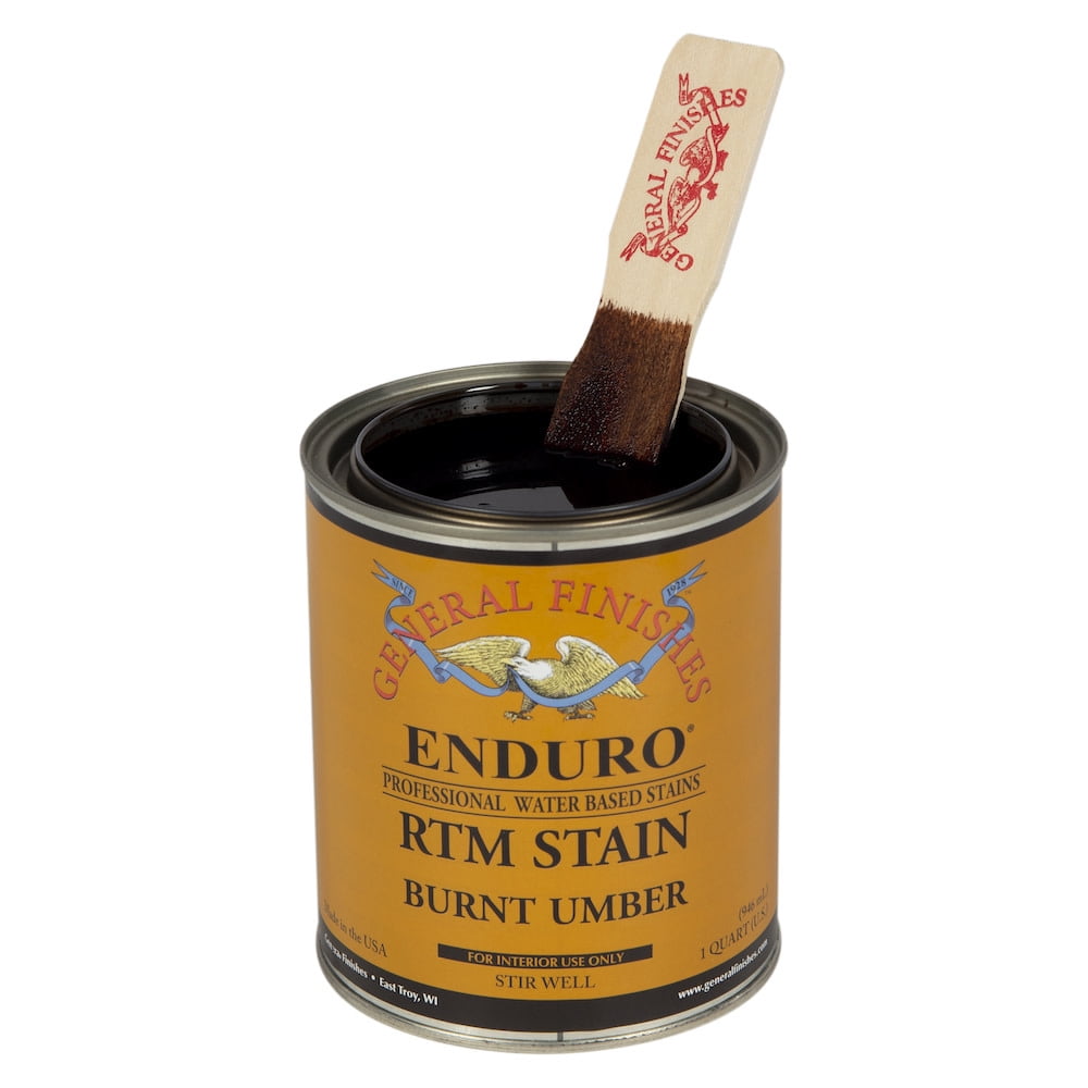 1 qt General Finishes QBU Burnt Umber Enduro RTM Water-Based Wood Stain ...