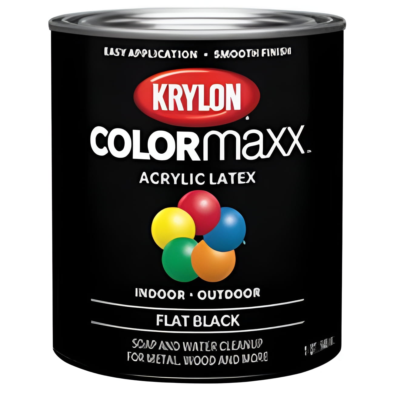 1 qt Krylon K05647007 Black COLORmaxx Paint & Primer, Flat - Walmart.com