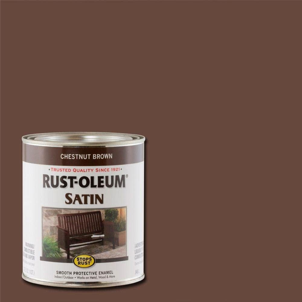 1-qt. Protective Enamel Satin Chestnut Brown Paint 2-Pack - Walmart.com