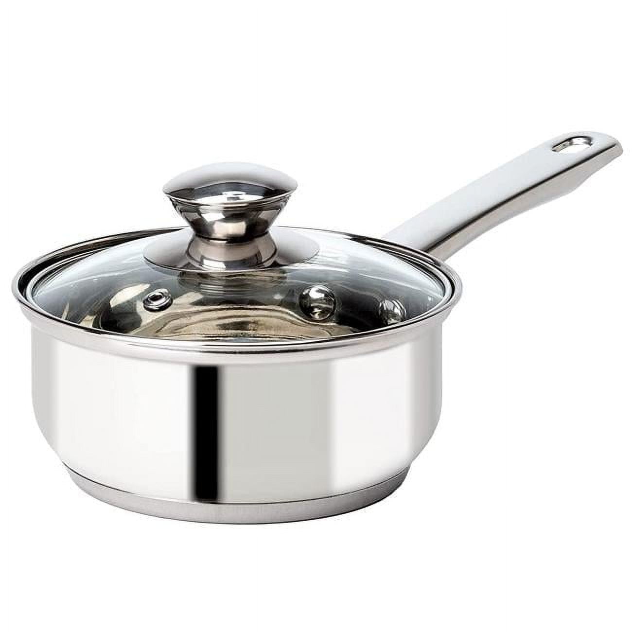 1 qt. Stainless Steel Saucepan with Glass Lid, Silver - Walmart.com