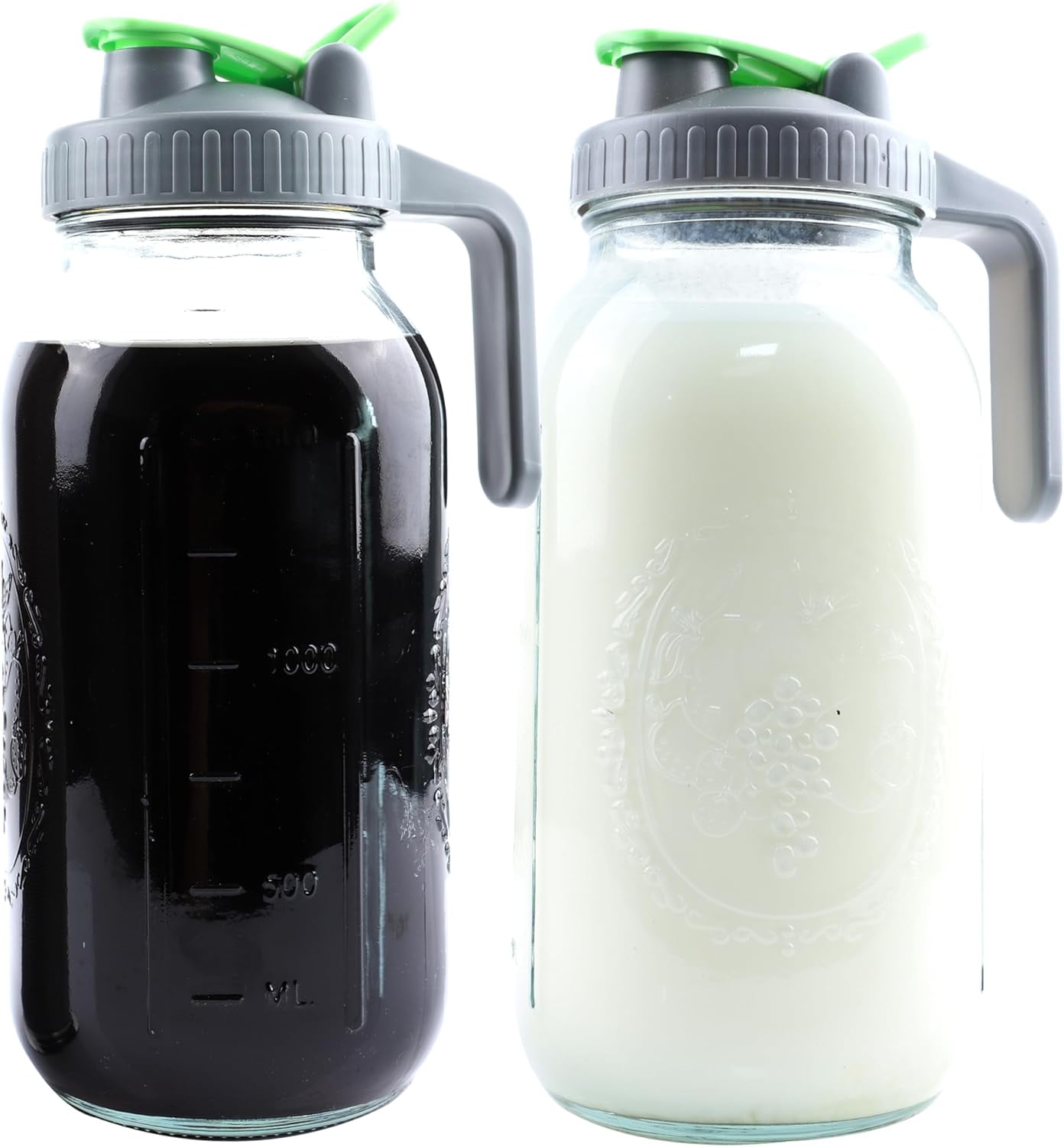 1 quart (2 sets) glass Mason jar for breast milk formula milk powder ...