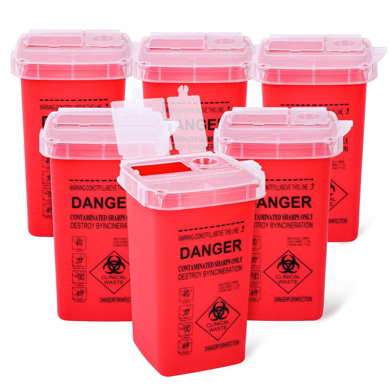 1 quart (3-pack) household sharps container, needle disposal container ...