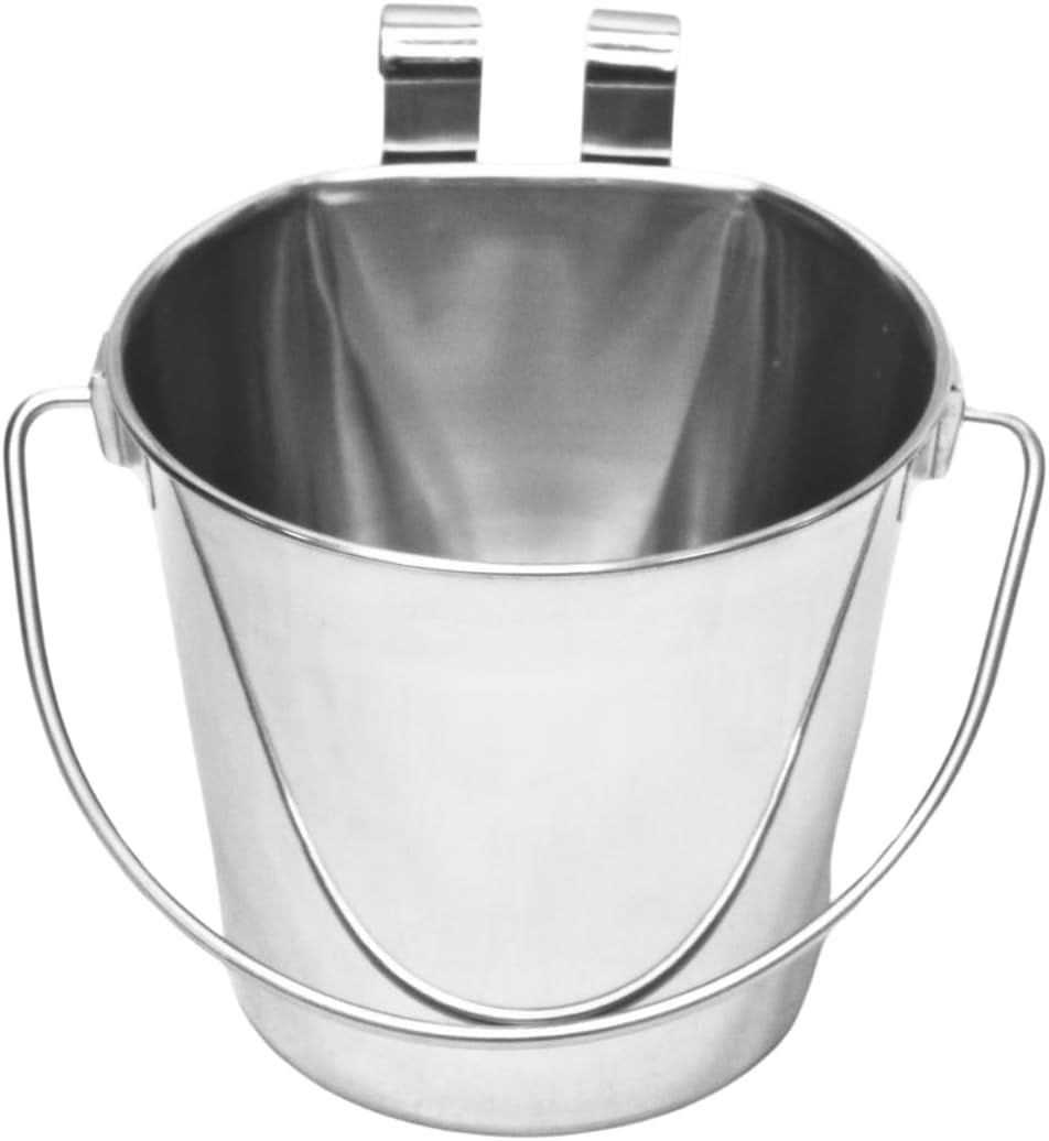 1 quart Stainless Steel Flat Sided Bucket with Dual Hooks | 0.25 gal ...
