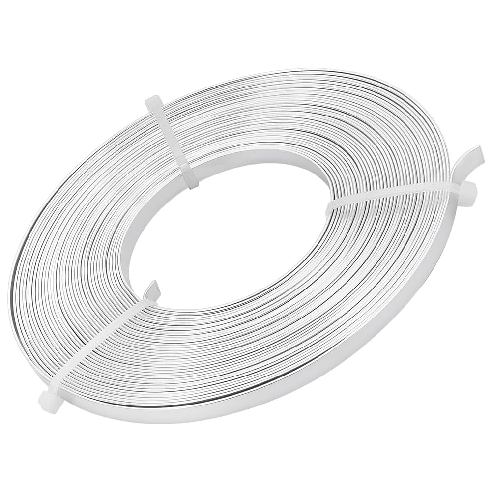 1 roll 10m (33FT) 5mm Wide Silver Aluminum Flat Wire Anodized Flat ...