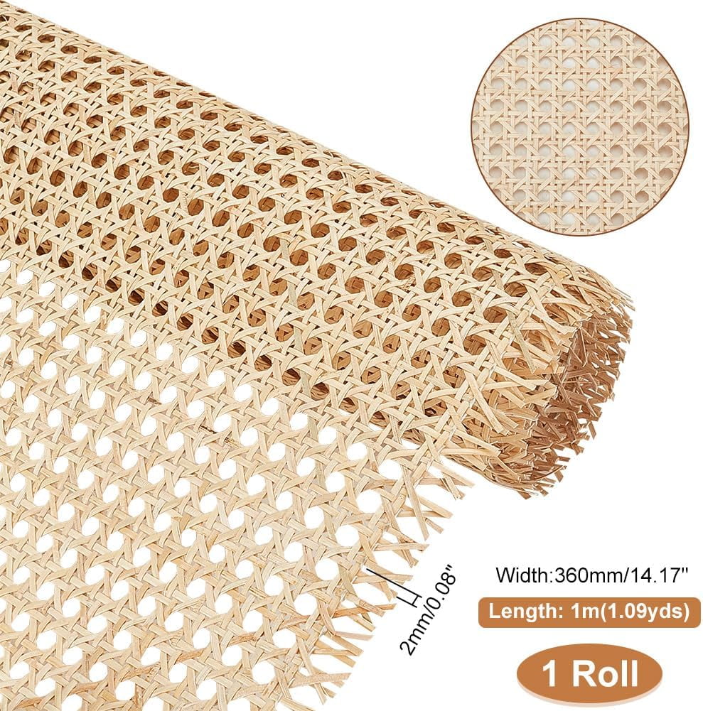 1 roll 14" Width Cane Webbing 1m/roll Natural Rattan Webbing Roll Woven ...