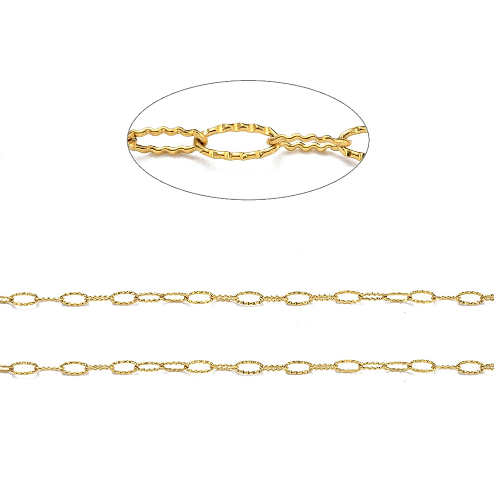 1 roll 304 Stainless Steel Wave Cable Chains Soldered with Spool Real ...