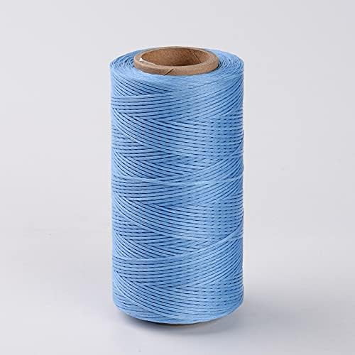 1 roll Flat Waxed Polyester Cords Blue 1x0.3mm 284.33 yards(260m)/roll ...