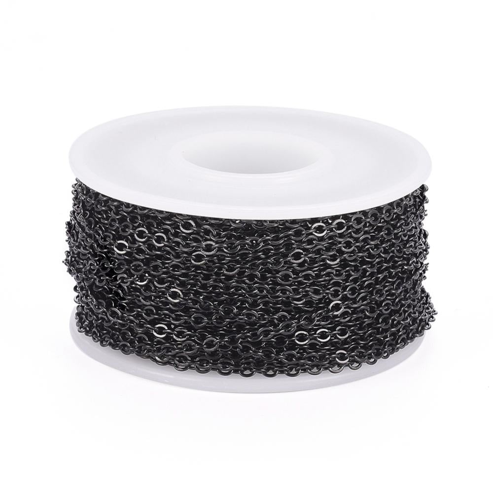 1 roll Handmade 304 Stainless Steel Cable Chains Soldered with Spool ...
