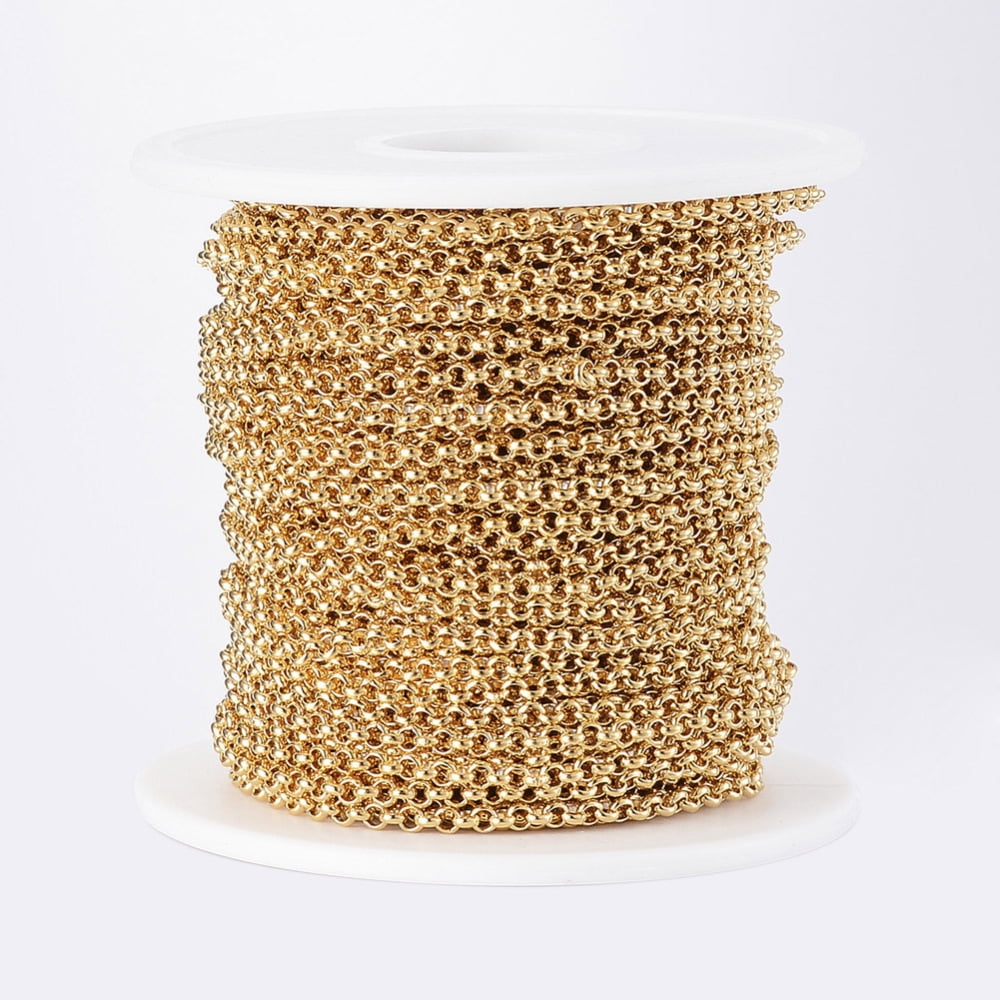 1 roll Ion Plating(IP) 304 Stainless Steel Chains Belcher Chain ...