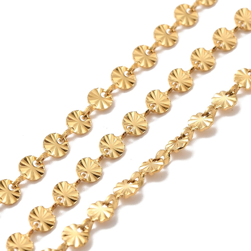 1 roll Ion Plating(IP) 304 Stainless Steel Flower Link Chains with ...