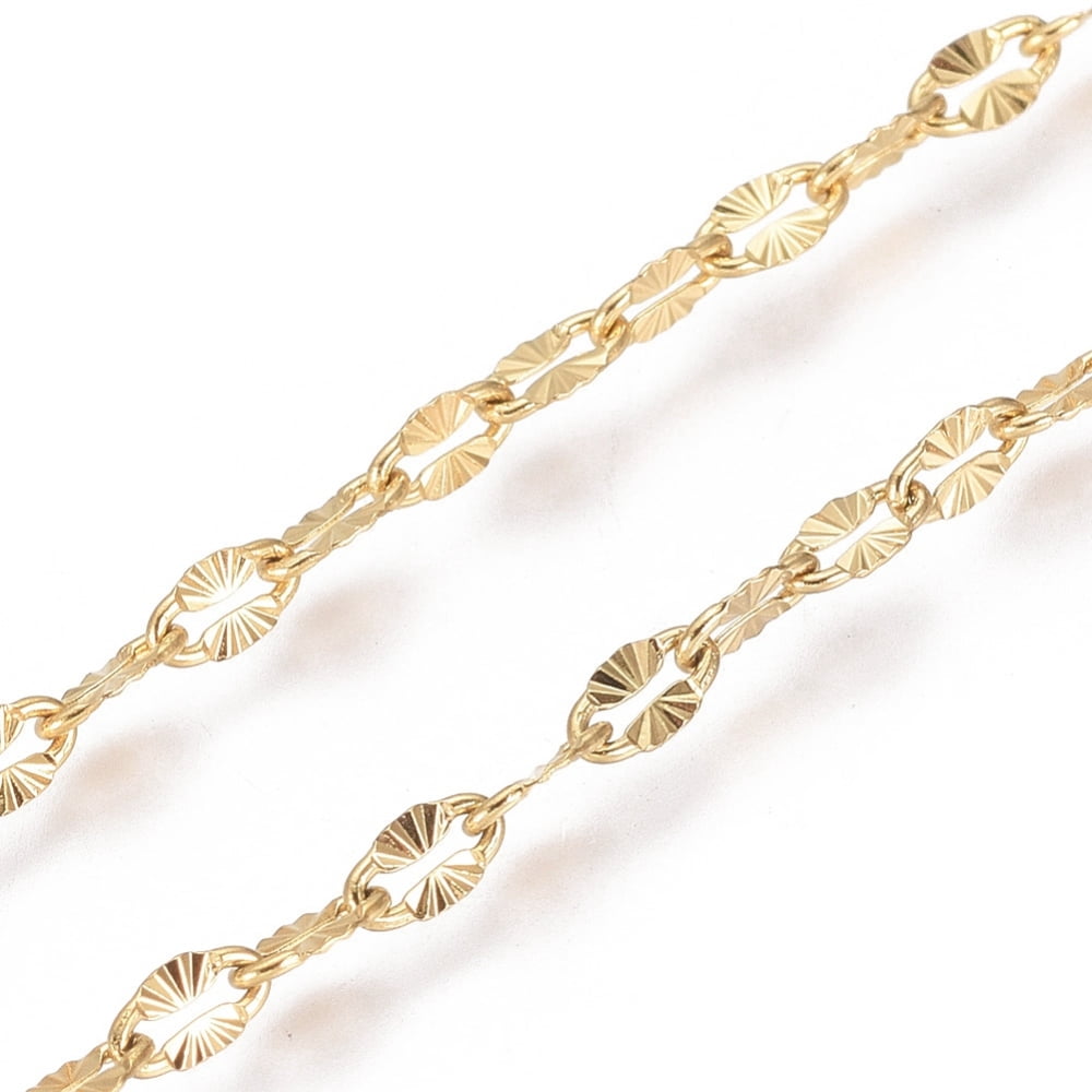 1 roll Ion Plating(IP) 304 Stainless Steel Textured Dapped Chains Cable ...