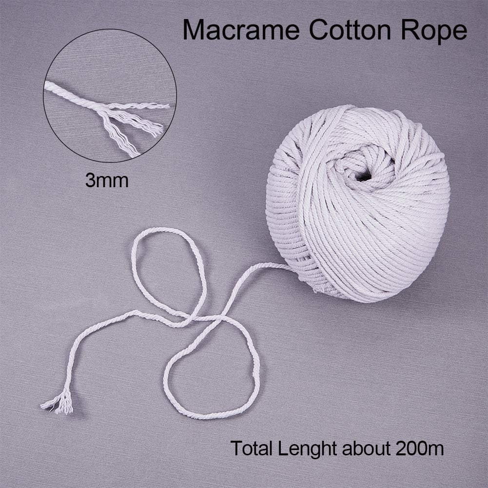 1 roll Macrame Cotton Cord Twisted Cotton Rope for Wall Hanging Plant ...
