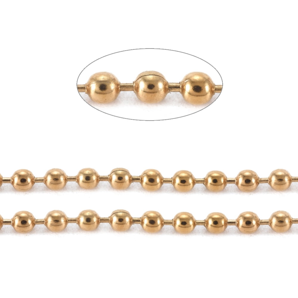 1 roll PVD Vacuum Plating 304 Stainless Steel Ball Chains with Spool ...