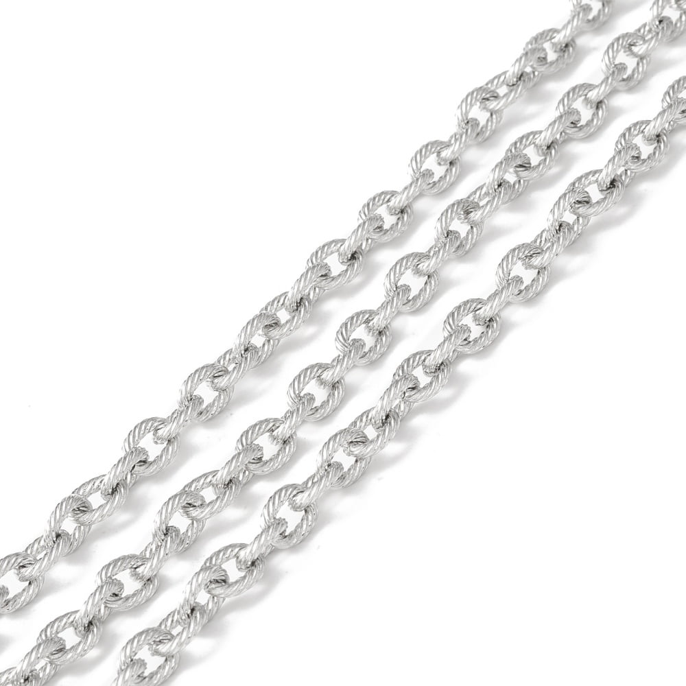 1 roll Tarnish Resistant 304 Stainless Steel Cable Chains Unwelded with ...