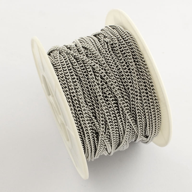 1 roll Tarnish Resistant Stainless Steel Twisted Chains with Spool ...