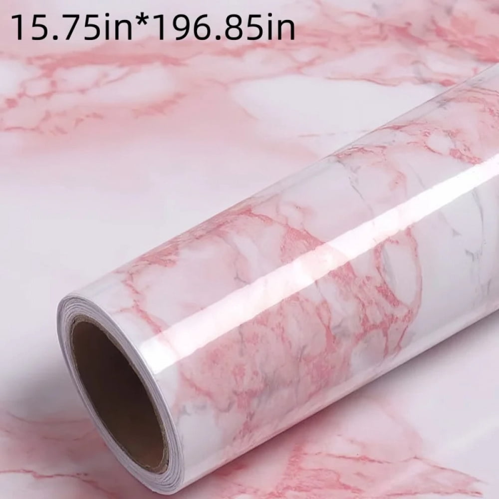 1 roll of self-adhesive pink marble wallpaper, detachable, waterproof ...