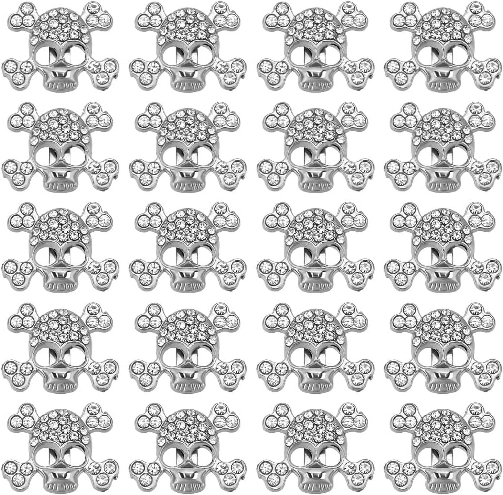 1 set 1 box 30pcs Silver Slide Charms Skull Skeleton Beads Metal Alloy ...
