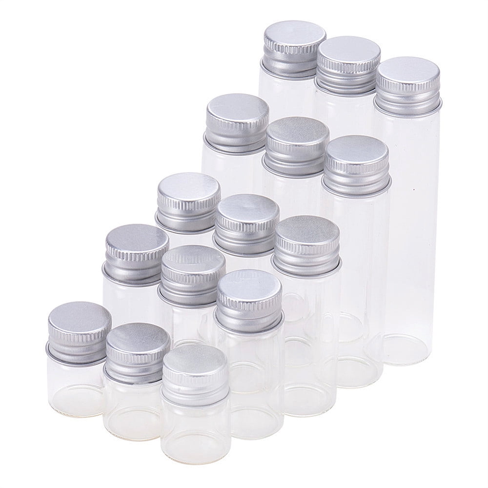 1 set 1 set Glass Bottles with Screw Aluminum Cap and Silicone Stopper ...