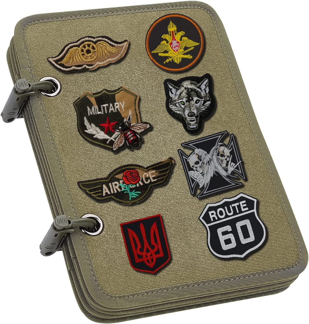 1 set 1 set Tactical Patch Booklet Organizer 5 Pages Flip-Page Patch ...