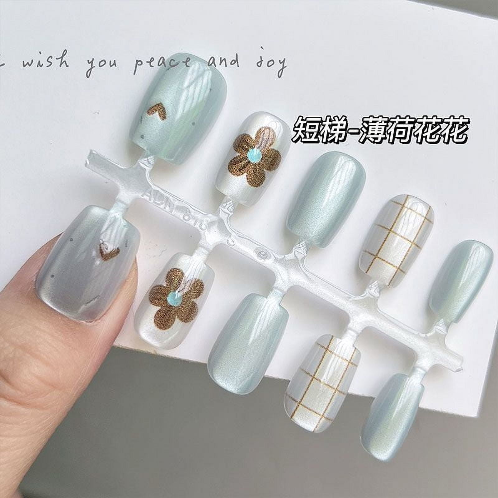 1 set of 10 5 pairs Includes manicure Tools Monet's Garden Medium ...