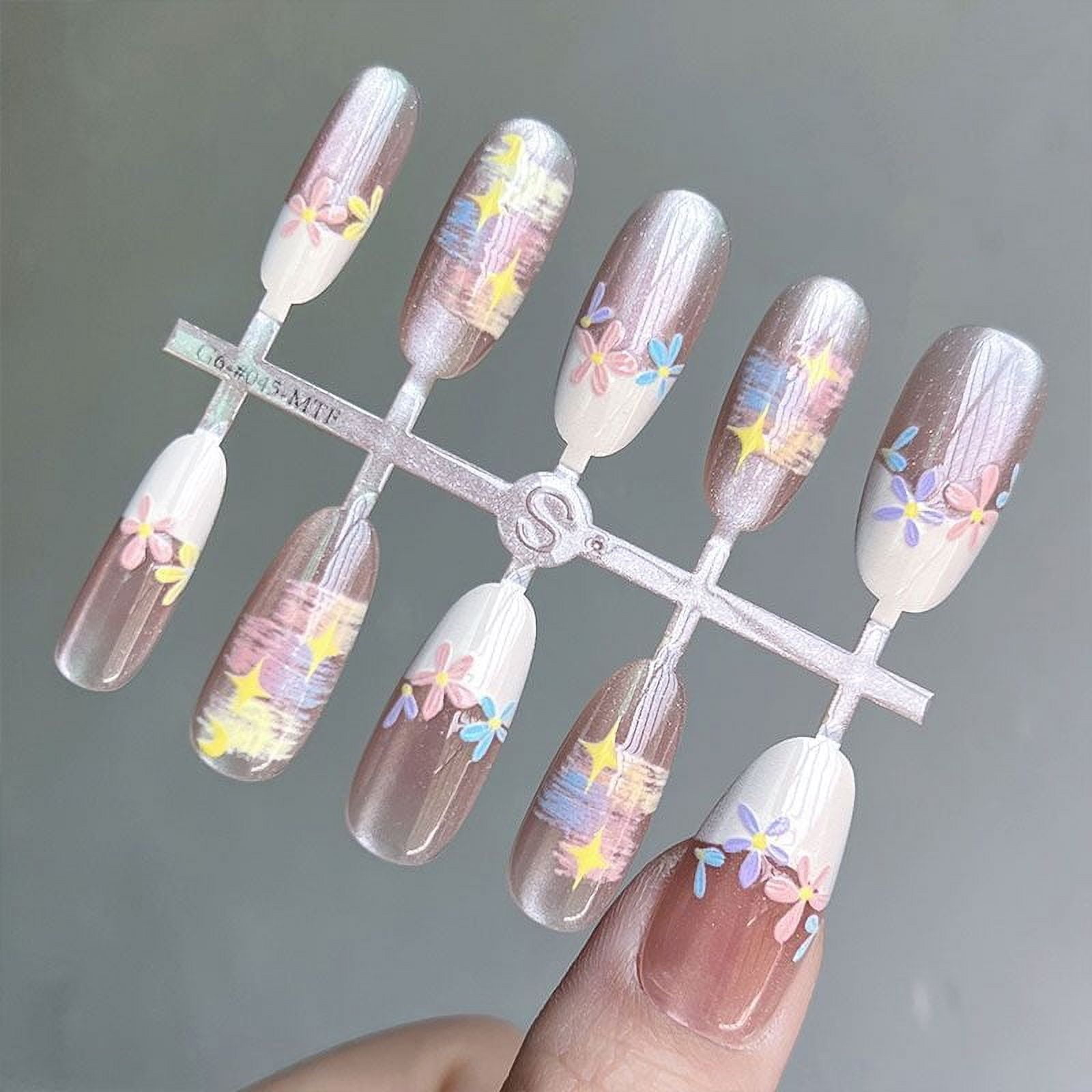 1 set of 10 5 pairs Includes manicure Tools Monet's Garden Medium ...