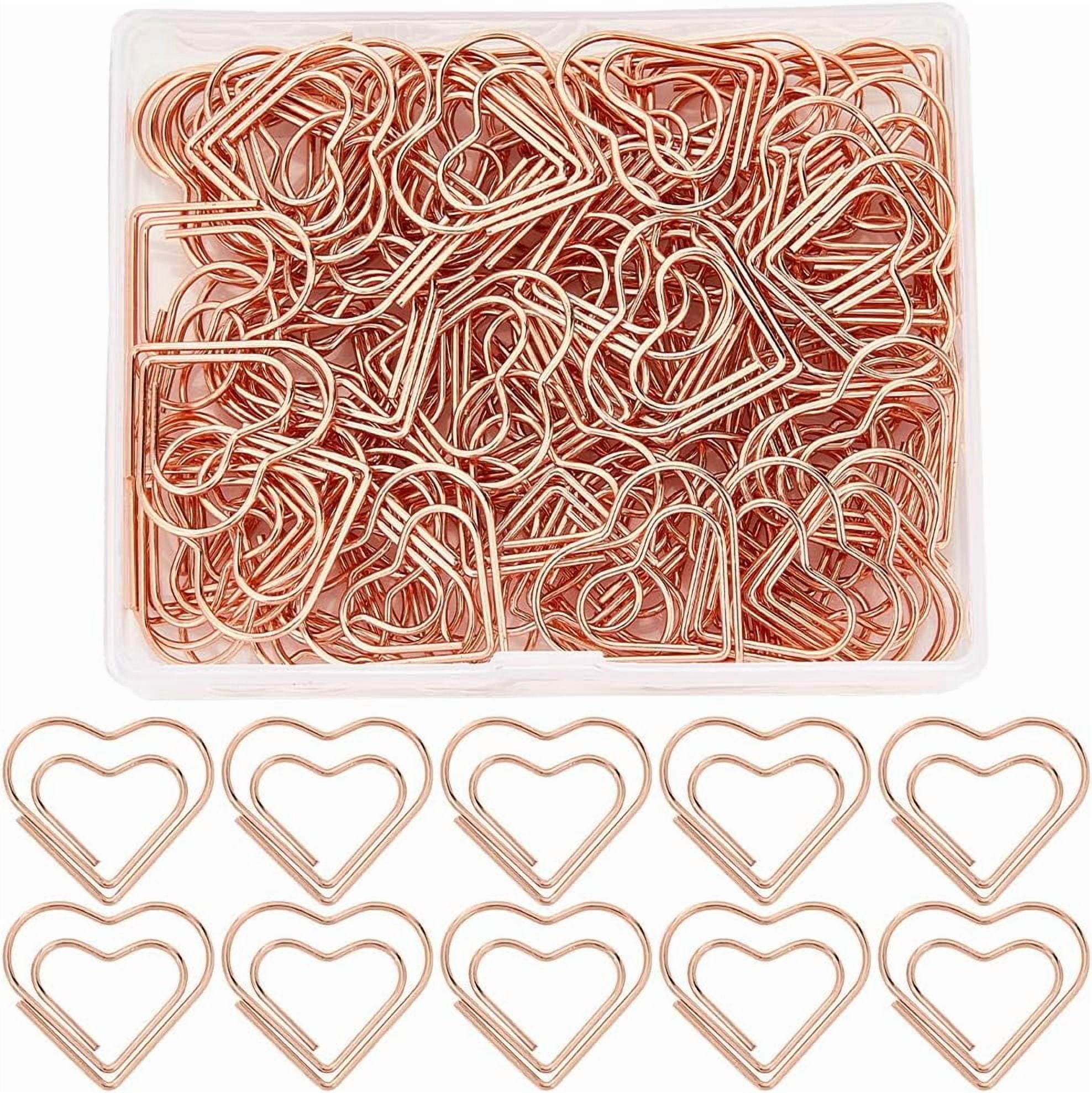 1 set 100pcs Heart Shape Iron Paper Clips Cute Paper Clips Funny ...