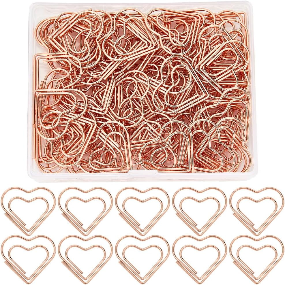 1 set 100pcs Heart Shape Iron Paper Clips Cute Paper Clips Funny ...