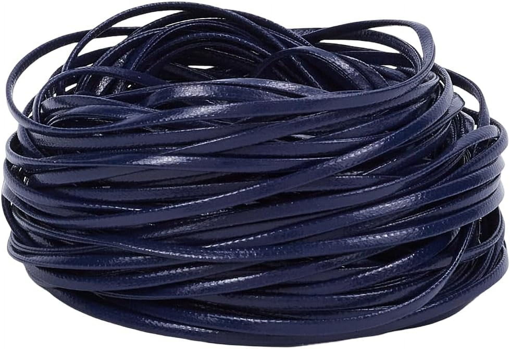1 set 10M Folding PU Leather Cord Flat Midnight Blue 2x1mm 10.94 Yards ...