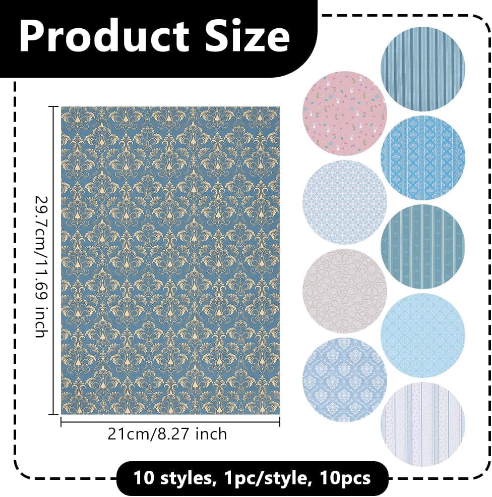 1 set 10pcs 10 styles Miniature Wallpapers for Dollhouse Bedroom ...
