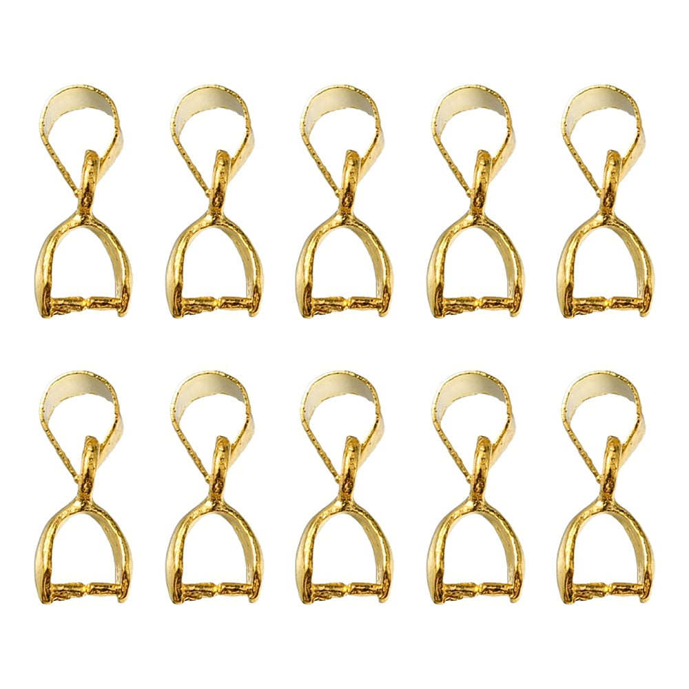 1 set 10pcs Alloy Ice Pick Pinch Bails for Pendant Making Golden 13mm ...