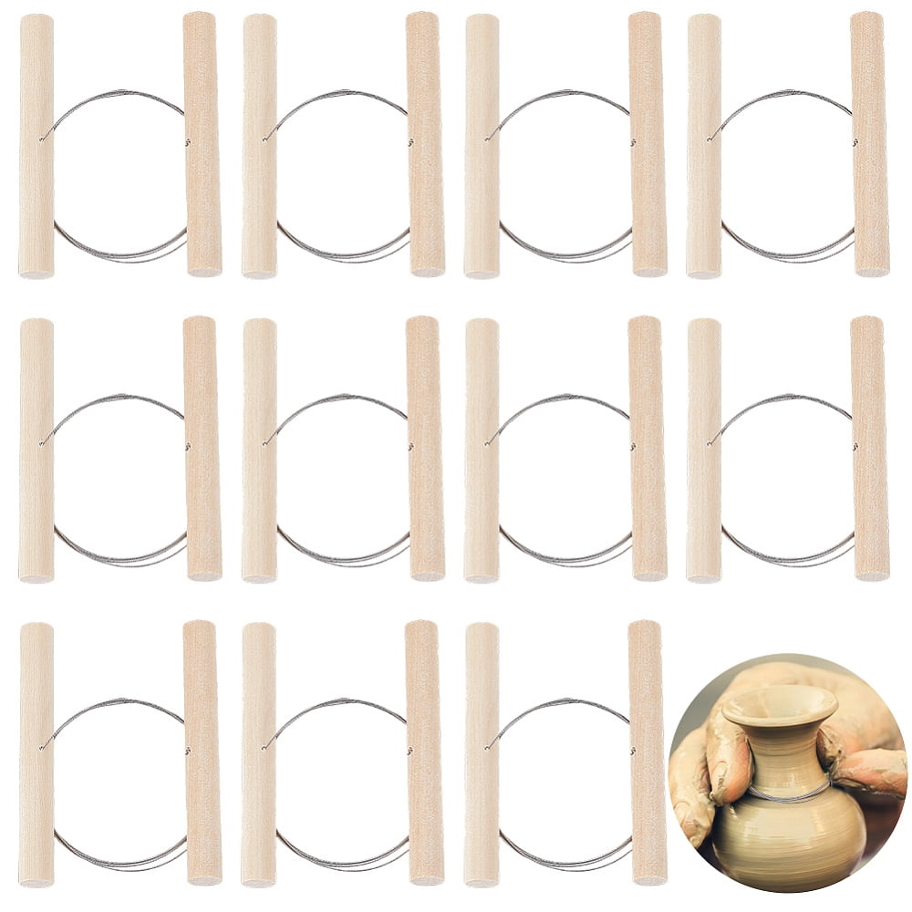 1 set 12pcs Wood Nylon Wire Clay Cutter Clay Sculpting Tools Wheat 69x0 ...