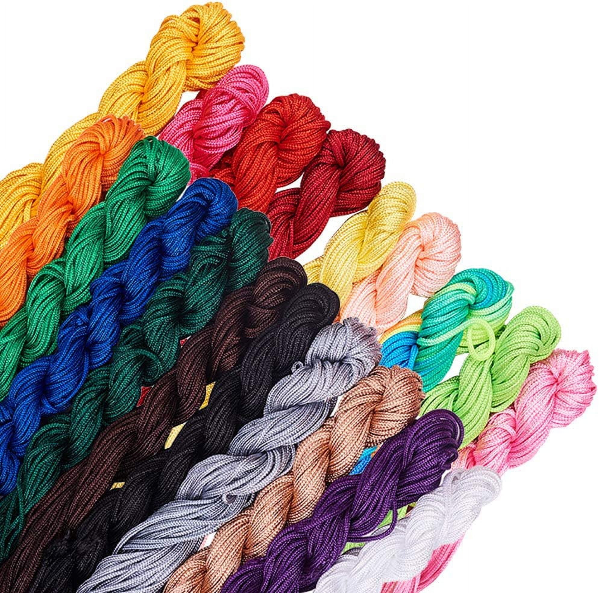 1 set 19 colors 240 yard Nylon Jewelry Thread Cord 2mm Shiny Silky Rattail Cord Chinese Knotting ...