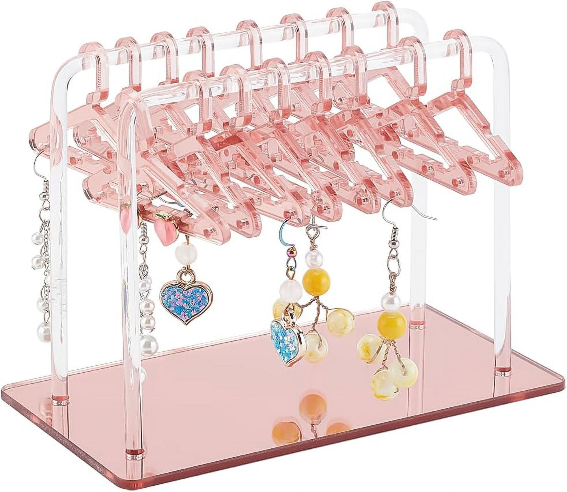 1 set 2-Row Coat Hanger Removable Acrylic Earring Displays with 16pcs ...