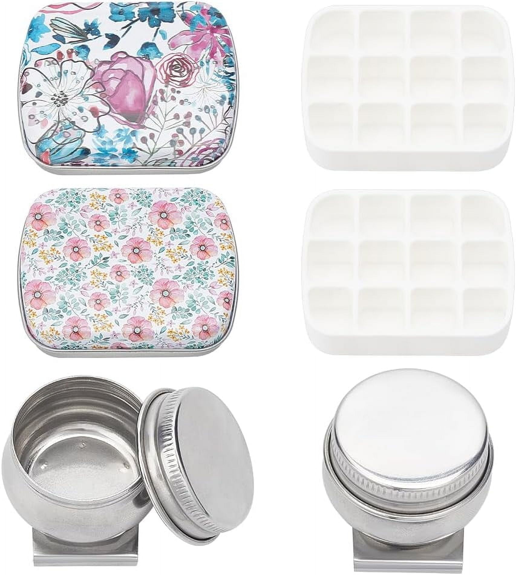 1 set 2 set Empty Watercolor Palette 12 Well Small Paint Oil Storage ...