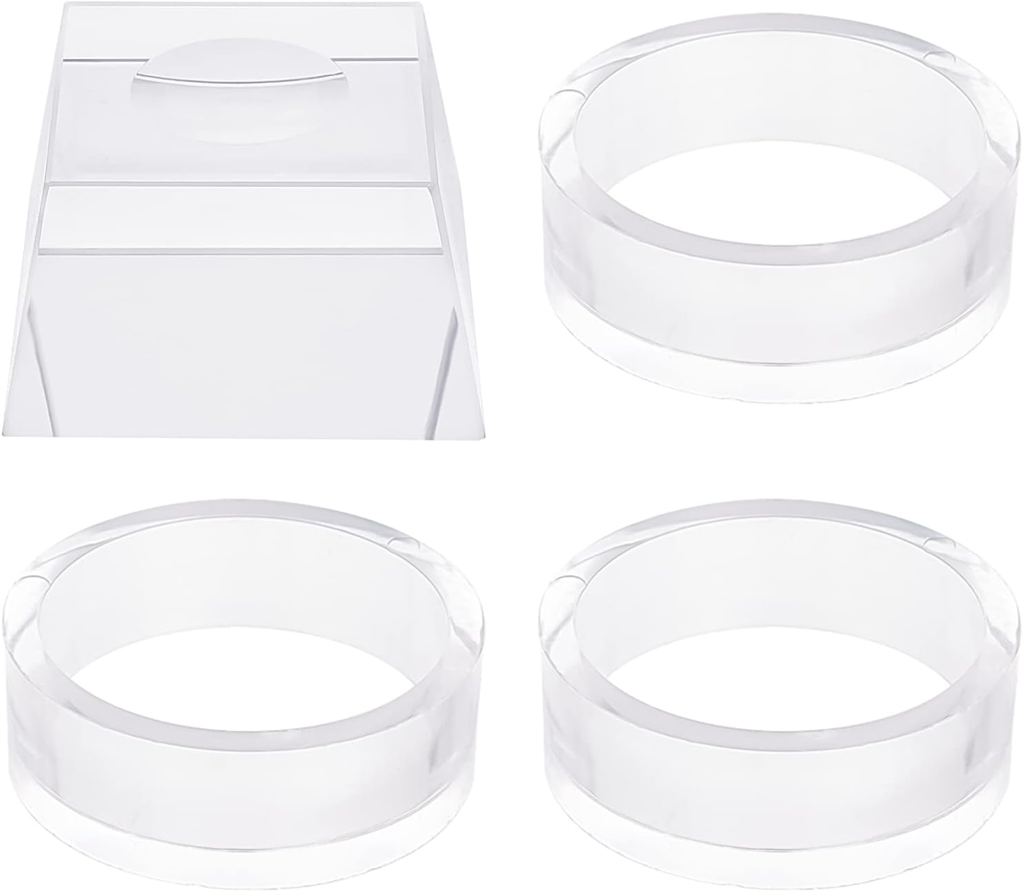 1 set 2 style Acrylic Display Frame for Ball Diaplay Flat Round Glass ...