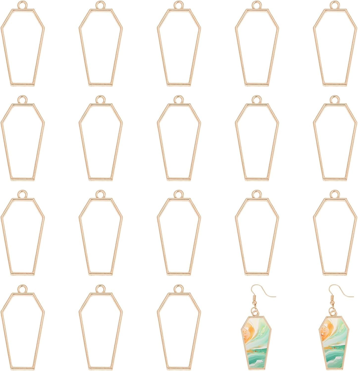 1 set 20pcs Alloy Open Back Bezel Pendants for Resin Epoxy Resin ...